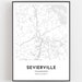 Sevierville Map Print, Sevierville Map Poster Wall Art, Tn City Map ...