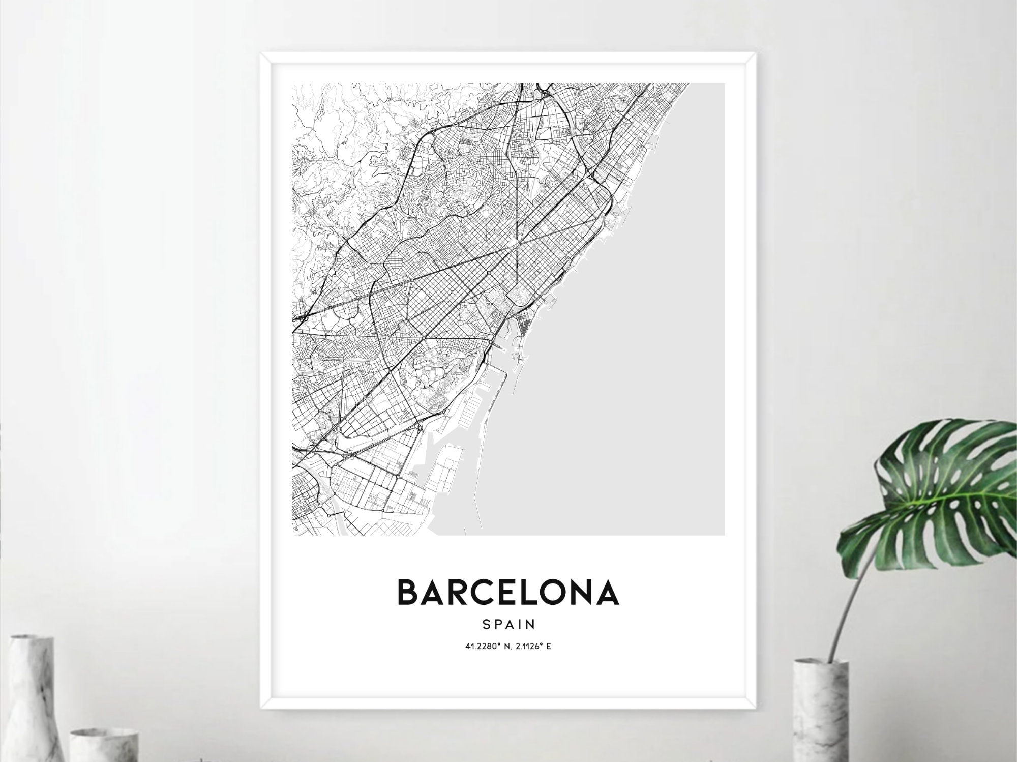 Barcelona Map Print, Barcelona Map Poster Wall Art, Barcelona City Map ...