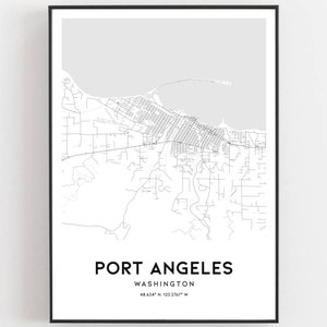Port Angeles Map Print, Port Angeles Map Poster Wall Art, Wa City Map ...