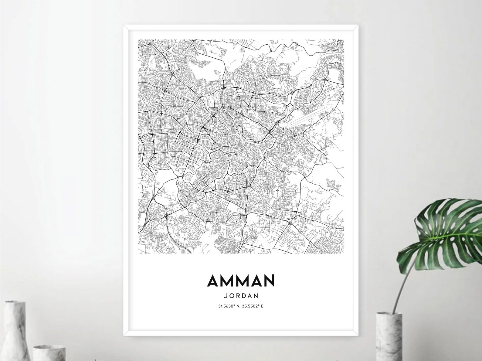 Amman Map Print, Amman Map Poster Wall Art, Amman City Map, Amman Print ...