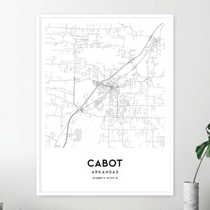 Cabot Map Print, Cabot Map Poster Wall Art, Ar City Map, Arkansas Print ...