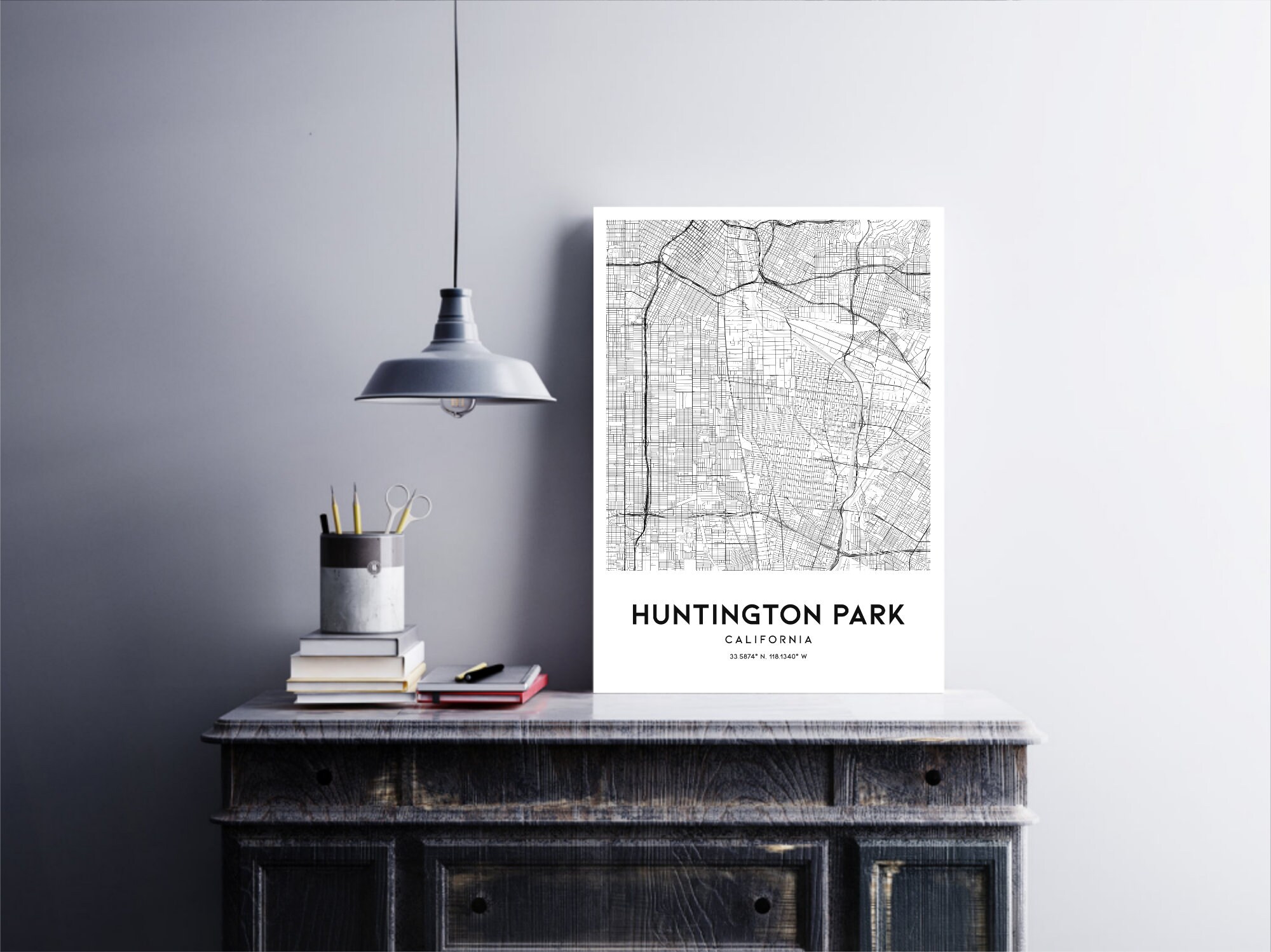 Huntington Park Map Print Huntington Park Map Poster Wall - Etsy