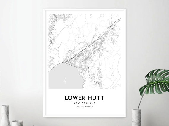 Lower Hutt Map Print Lower Hutt Map Poster Wall Art Lower - Etsy