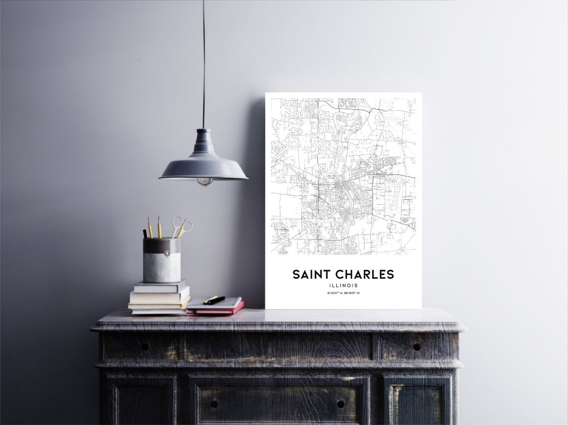 Saint Charles Map Print Saint Charles Map Poster Wall Art Il - Etsy