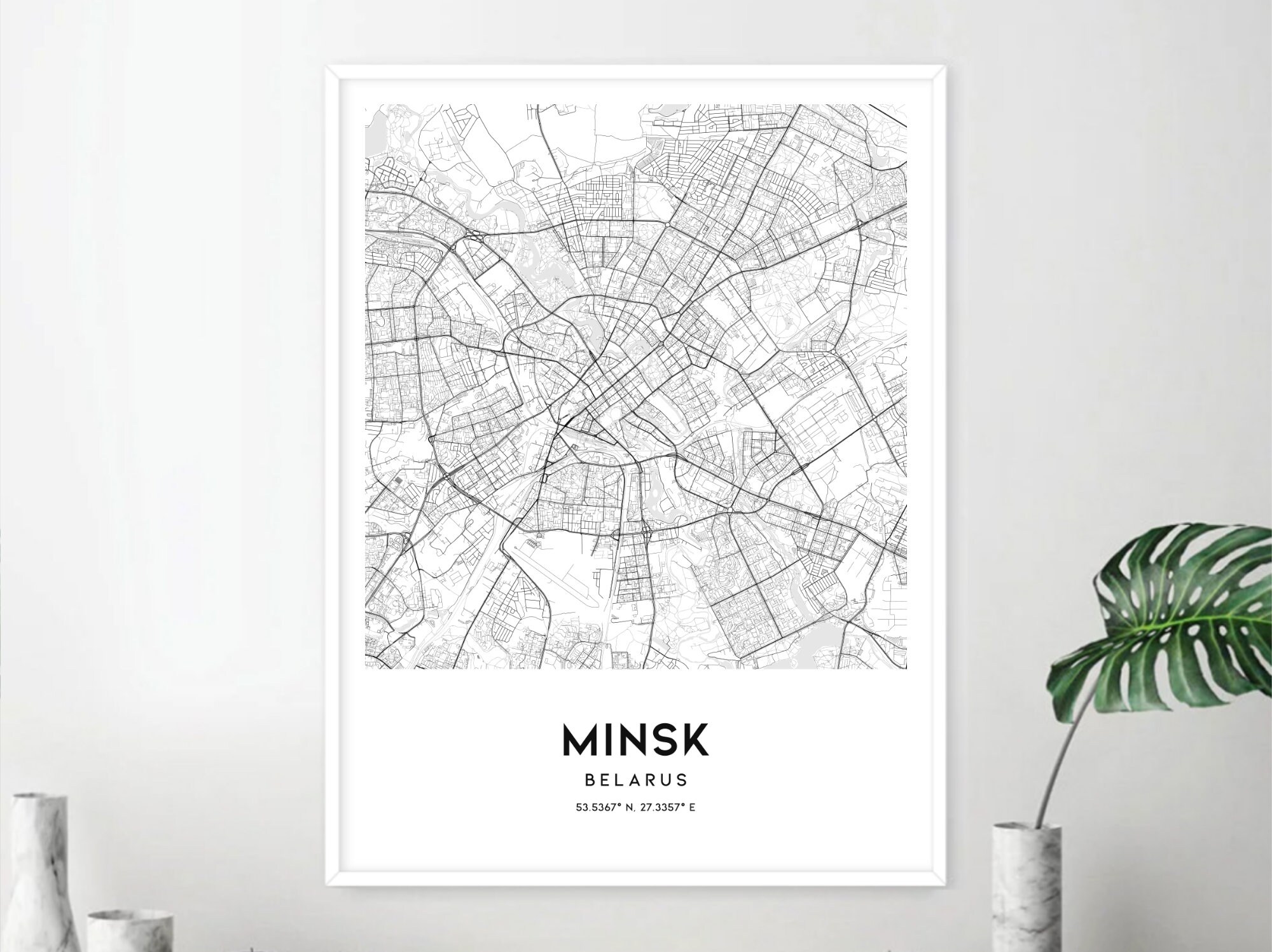 Minsk Map Print, Minsk Map Poster Wall Art, Minsk City Map, Minsk Print ...