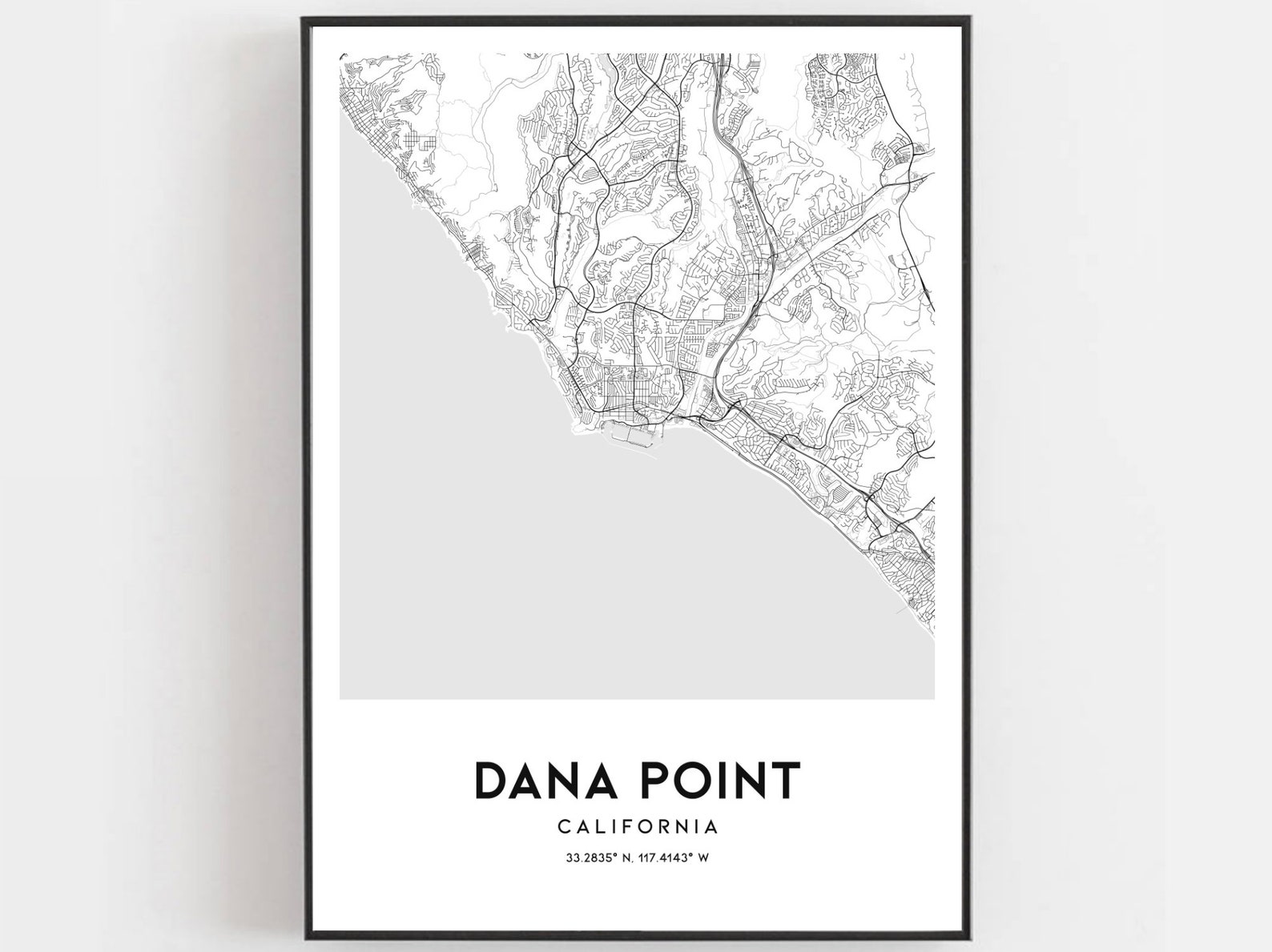 Dana Point Map Print Dana Point Map Poster Wall Art Ca City | Etsy