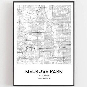 Melrose Park Map Print Melrose Park Map Poster Wall Art Il | Etsy