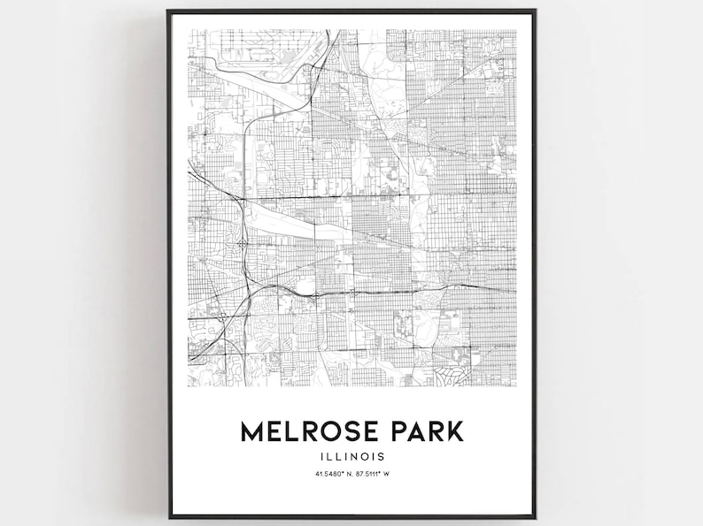 Melrose Park Map Print Melrose Park Map Poster Wall Art Il | Etsy