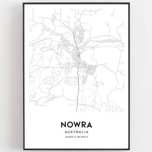 Nowra Map Print Nowra Map Poster Wall Art Nowra City Map | Etsy