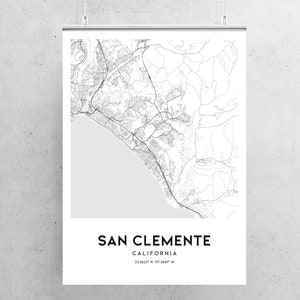 San Clemente Map Print San Clemente Map Poster Wall Art Ca | Etsy