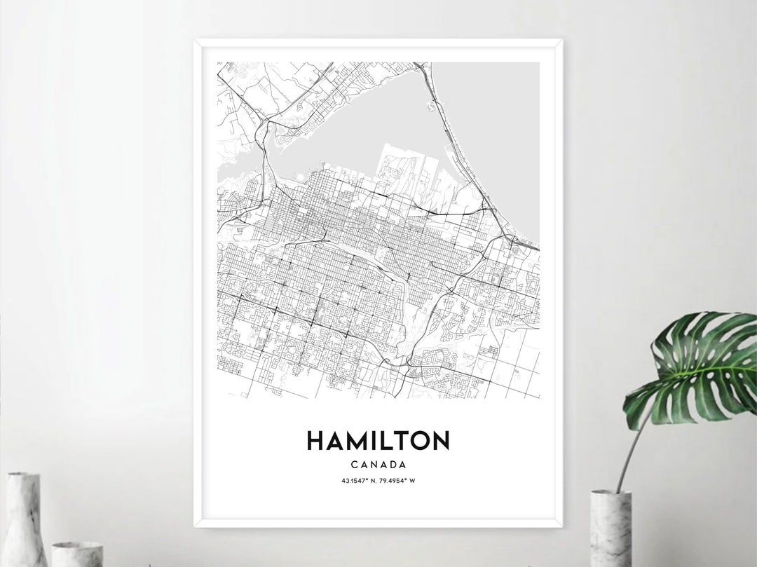 Hamilton Map Print, Hamilton Map Poster Wall Art, Hamilton City Map ...