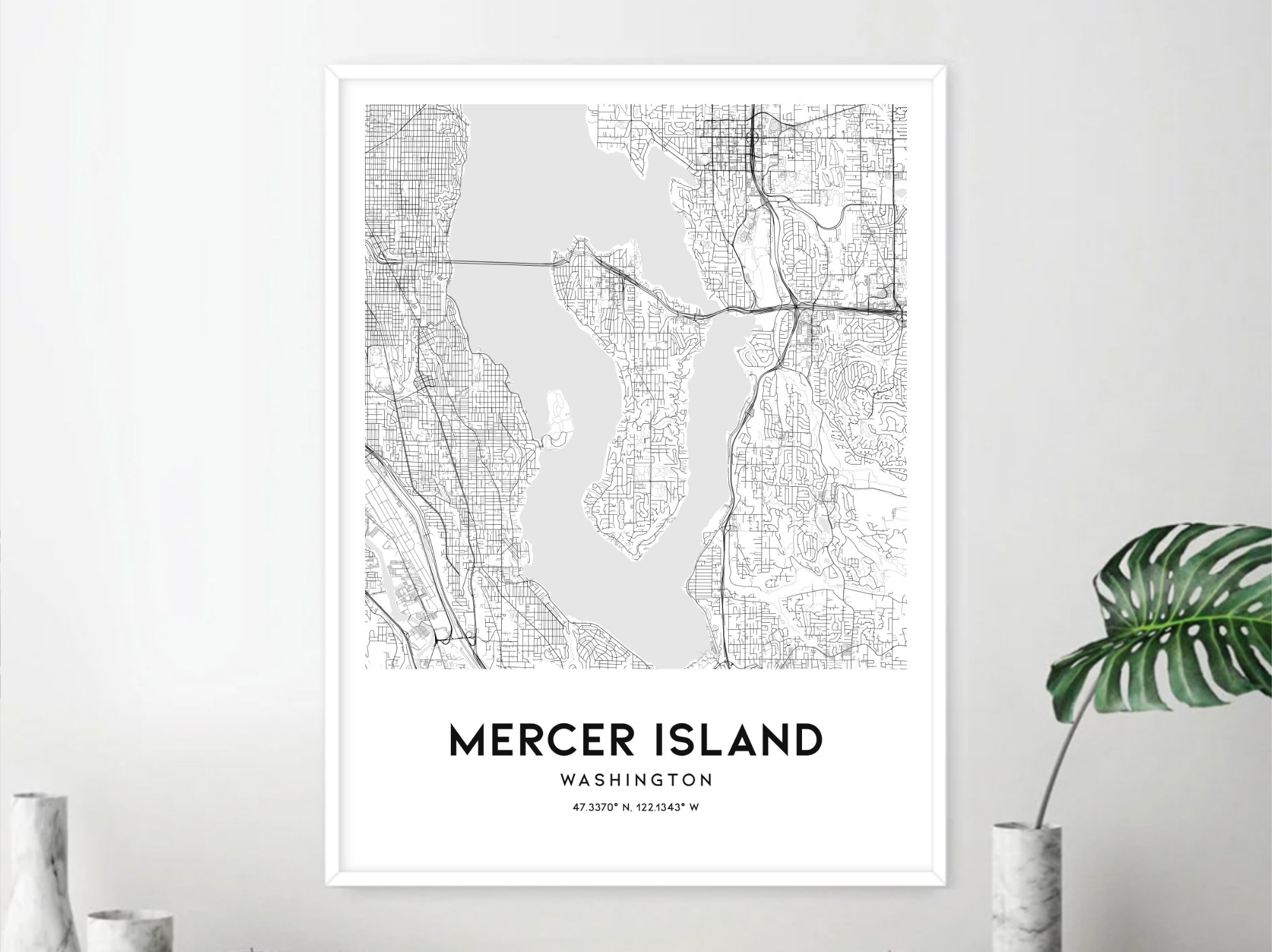 Mercer Island Map Print Mercer Island Map Poster Wall Art Wa - Etsy
