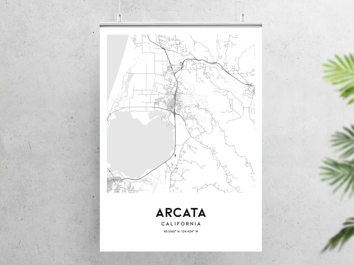 Arcata Map Print Arcata Map Poster Wall Art Ca City Map | Etsy