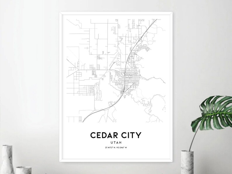 Cedar City Map Print Cedar City Map Poster Wall Art Ut City | Etsy