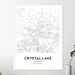 Crystal Lake Map Print, Crystal Lake Map Poster Wall Art, Il City Map ...