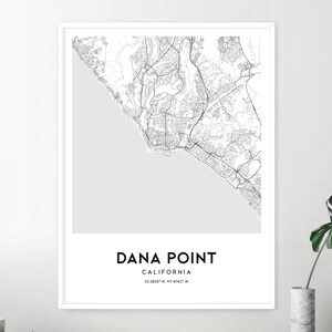 Dana Point Map Print, Dana Point Map Poster Wall Art, Ca City Map ...