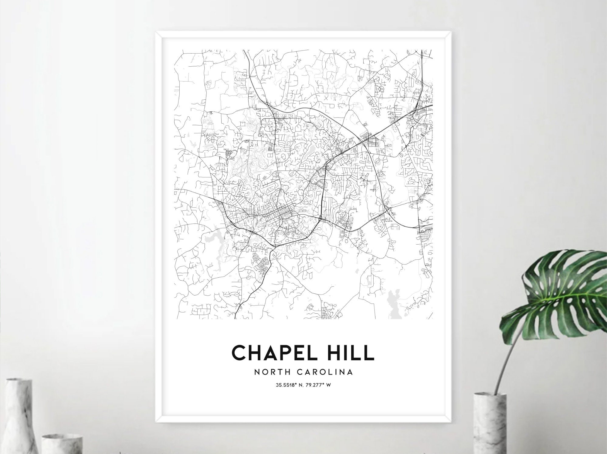 Chapel Hill Map Print, Chapel Hill Map Poster Wall Art, Nc City Map ...