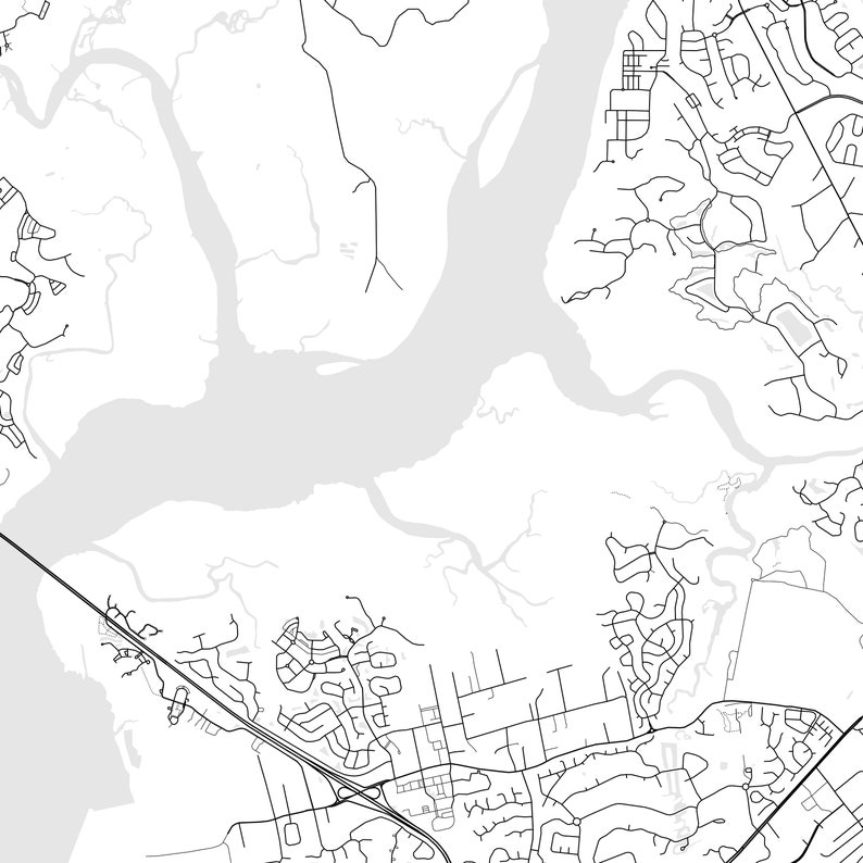 Mount Pleasant Map Print, Mount Pleasant Map Poster Wall Art, Sc City ...