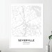 Sevierville Map Print, Sevierville Map Poster Wall Art, Tn City Map ...