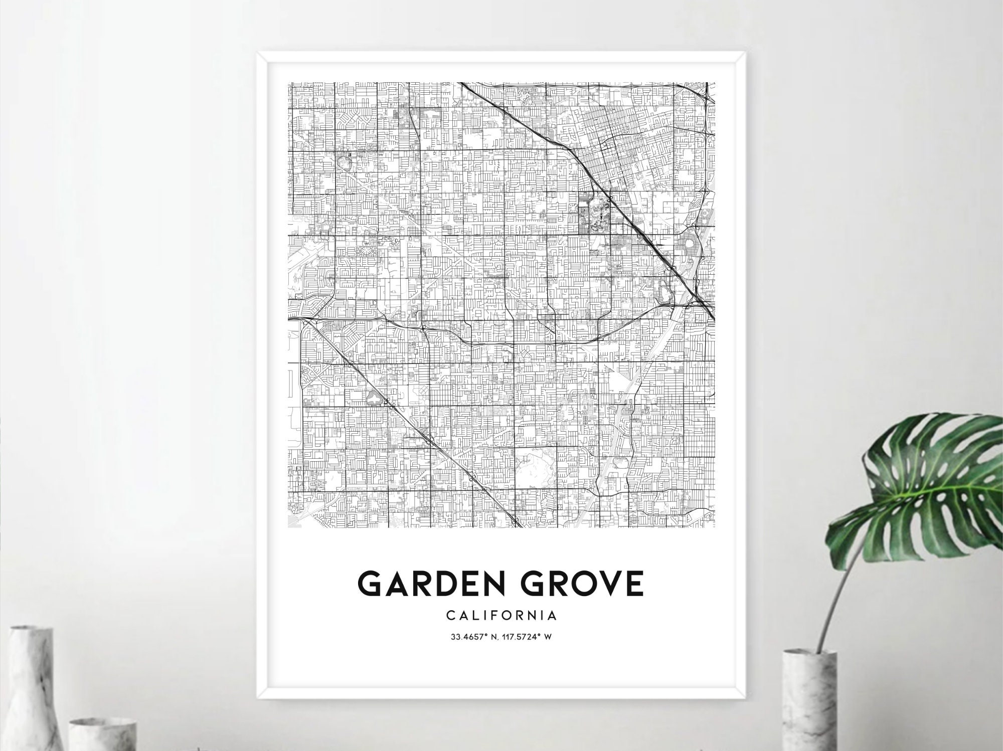 Garden Grove Map Print, Garden Grove Map Poster Wall Art, Ca City Map ...