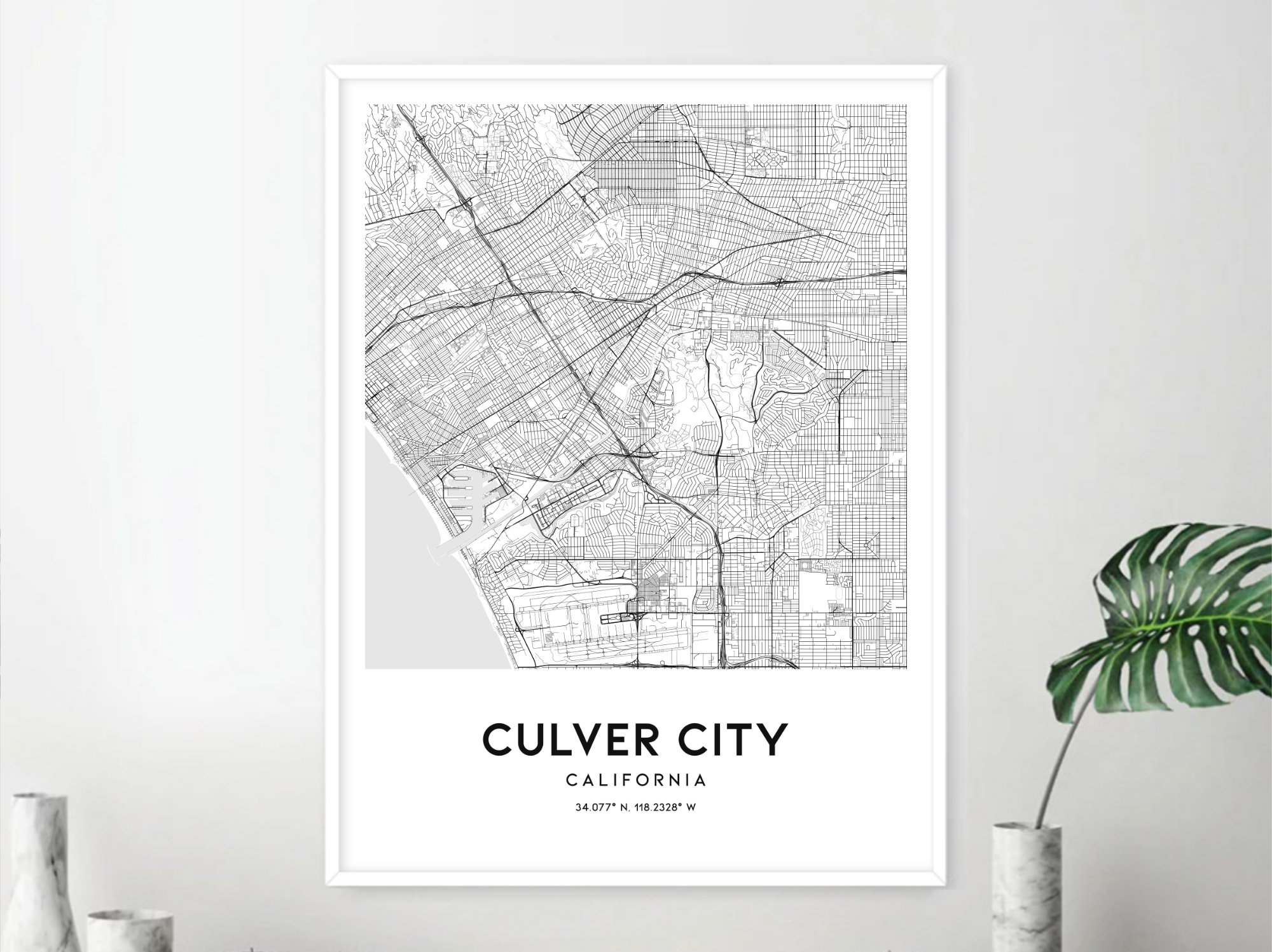 Culver City Map Print Culver City Map Poster Wall Art Ca - Etsy