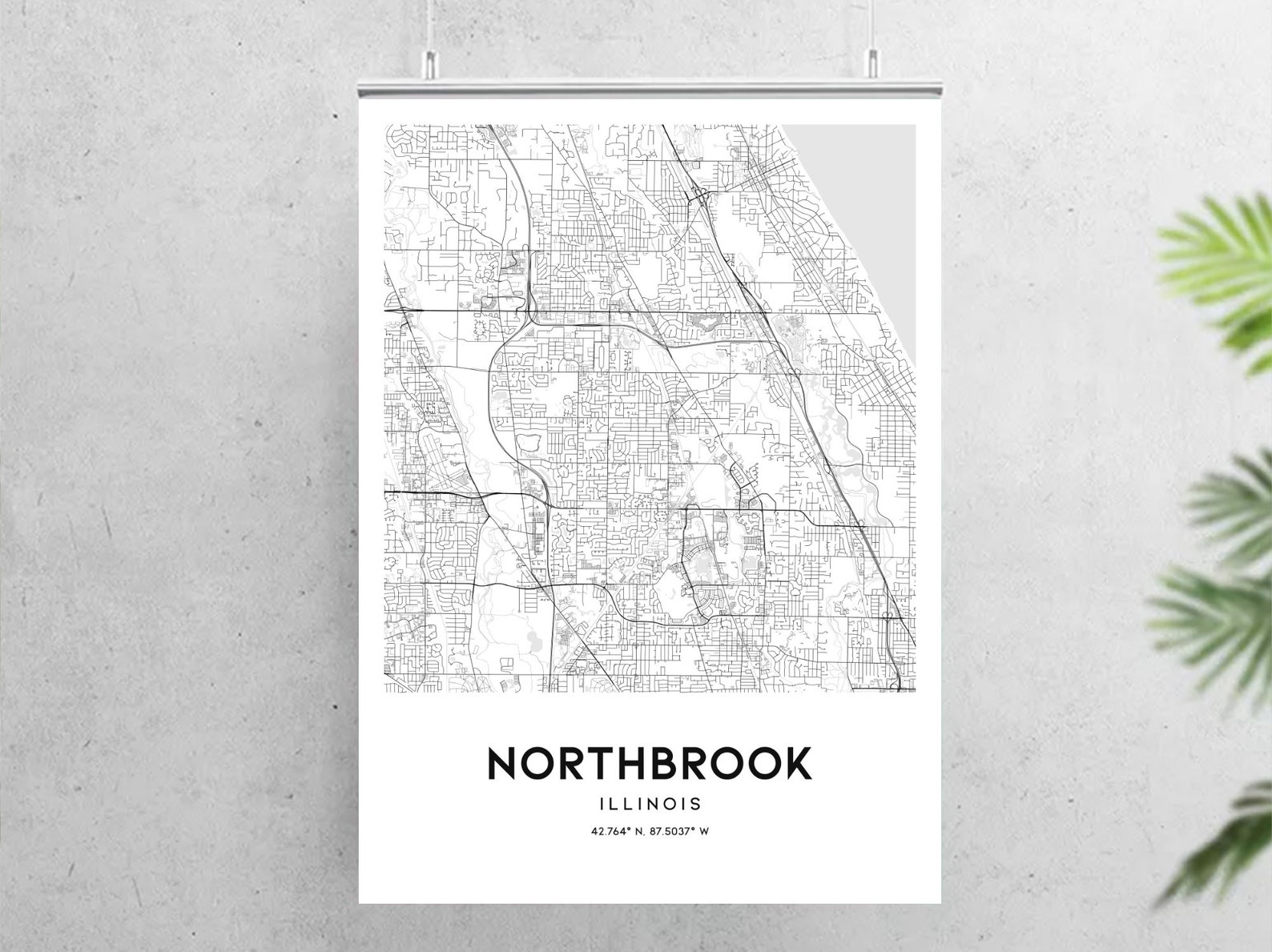 Northbrook Map Print Northbrook Map Poster Wall Art Il City | Etsy