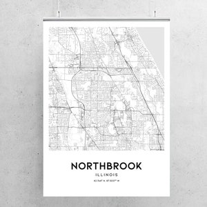 Northbrook Map Print Northbrook Map Poster Wall Art Il City | Etsy