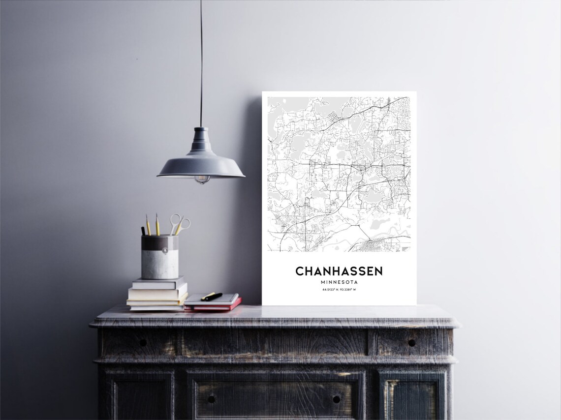 Chanhassen Map Print, Chanhassen Map Poster Wall Art, Mn City Map ...