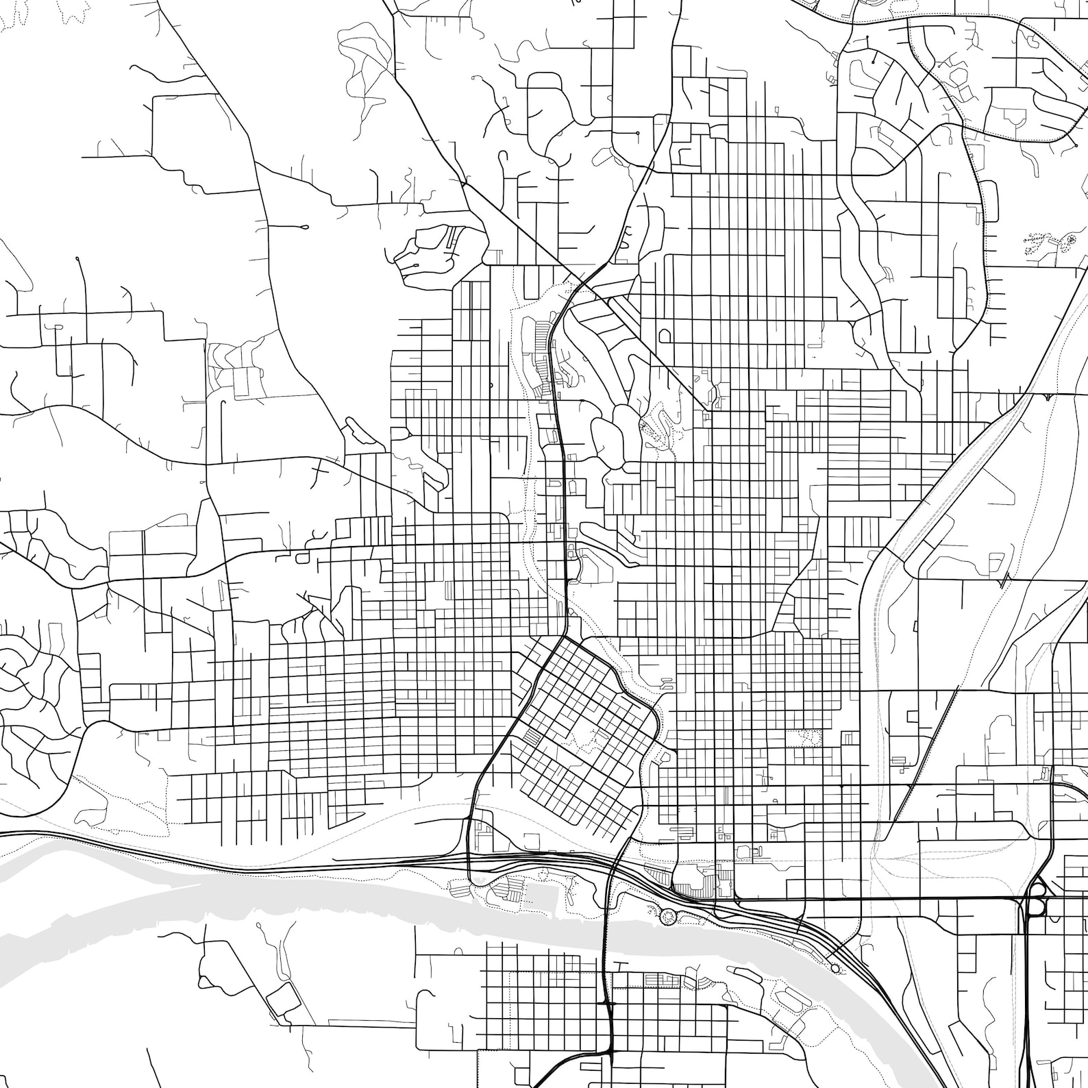 Sioux City Map Print, Sioux City Map Poster Wall Art, Ia City Map, Iowa ...