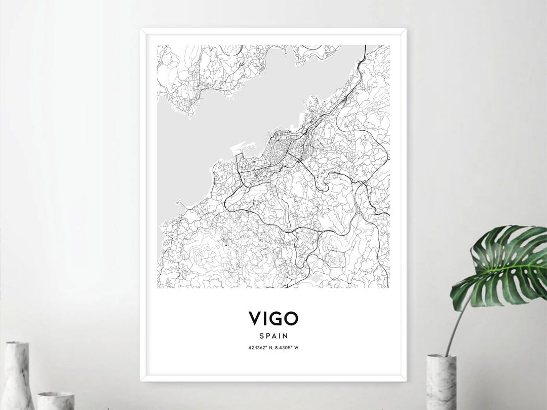 Vigo Map Print, Vigo Map Poster Wall Art, Vigo City Map, Vigo Print ...