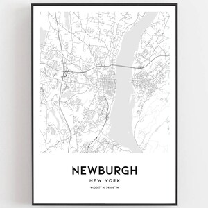 Newburgh Map Print Newburgh Map Poster Wall Art Ny City Map | Etsy