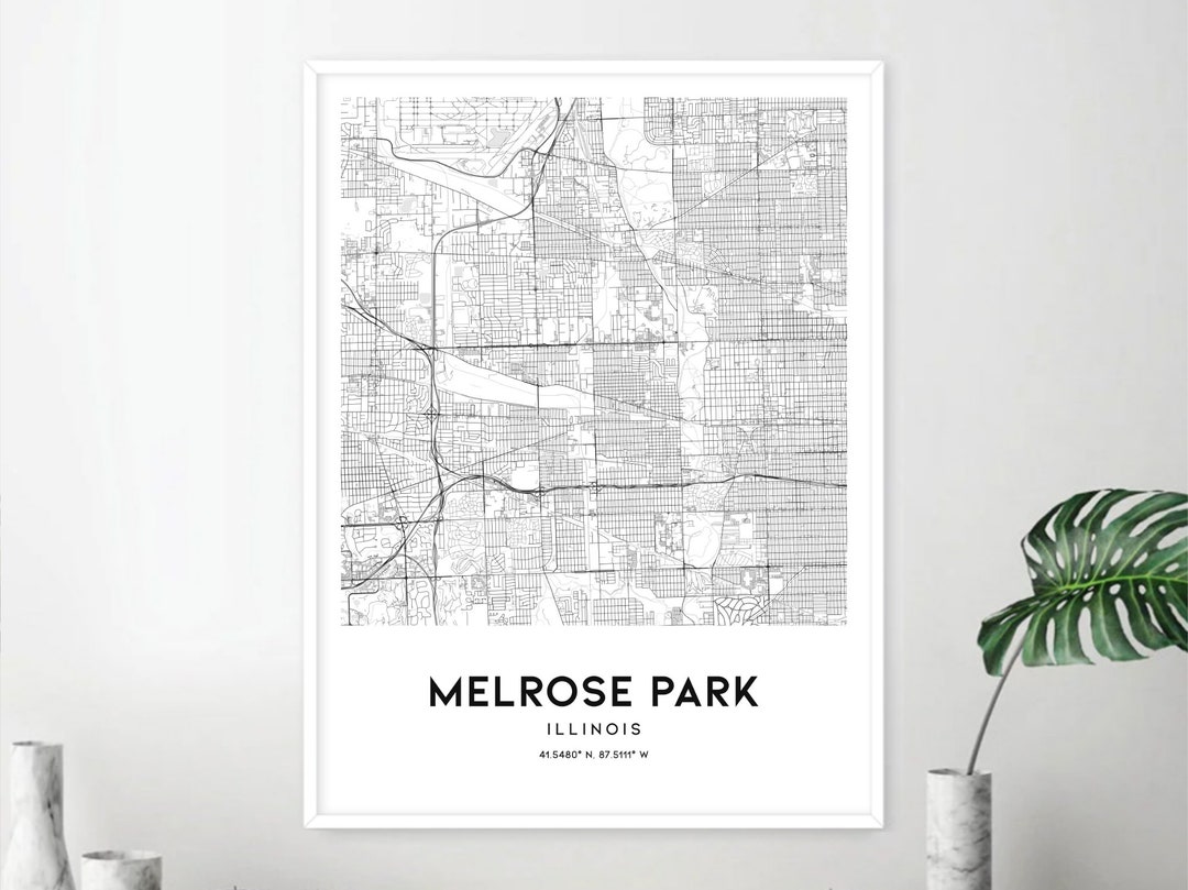 Melrose Park Map Print Melrose Park Map Poster Wall Art Il - Etsy