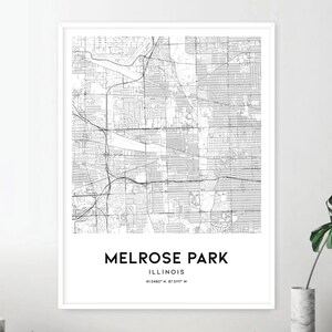 Melrose Park Map Print Melrose Park Map Poster Wall Art Il - Etsy