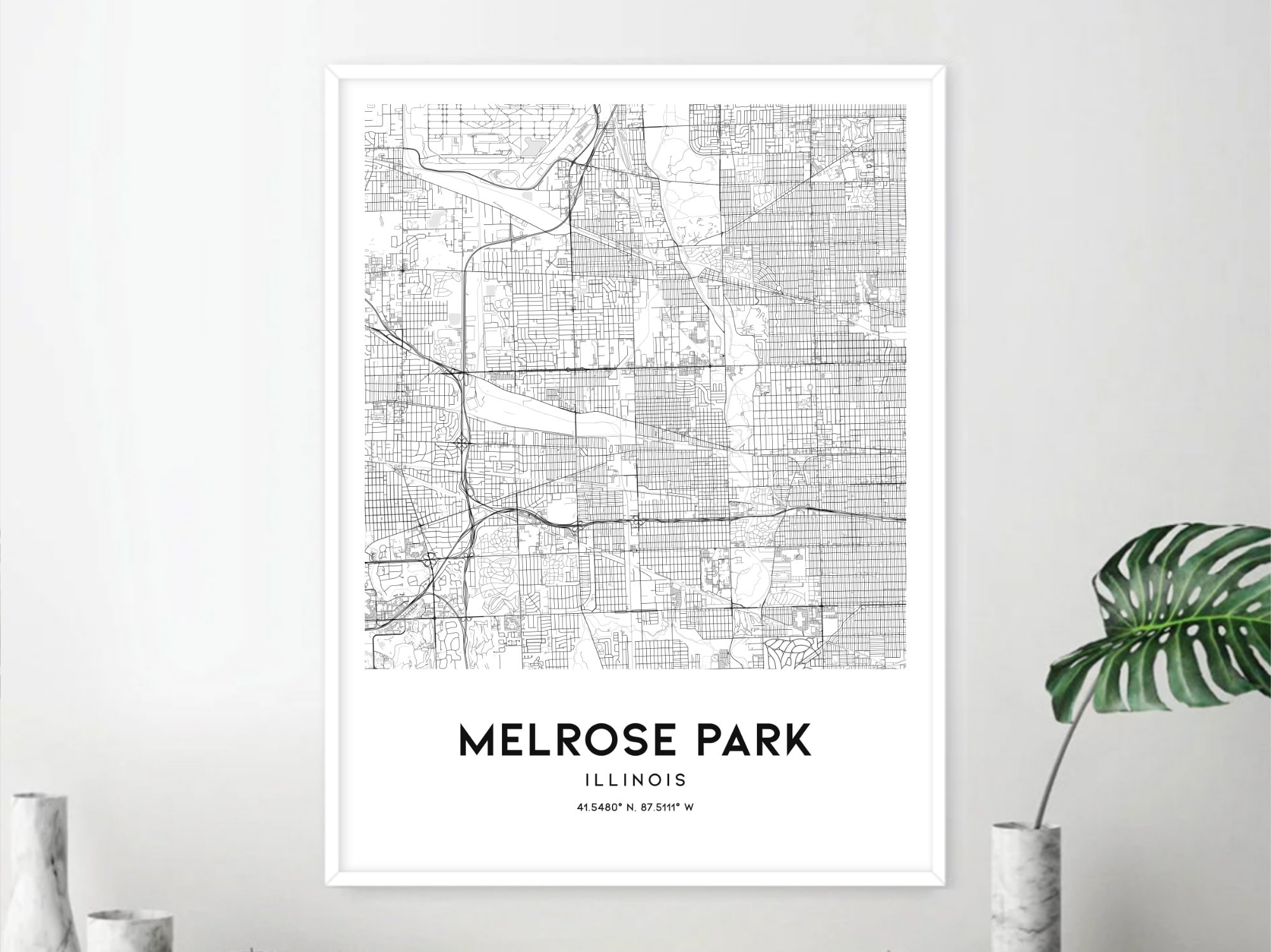 Melrose Park Map Print Melrose Park Map Poster Wall Art Il - Etsy