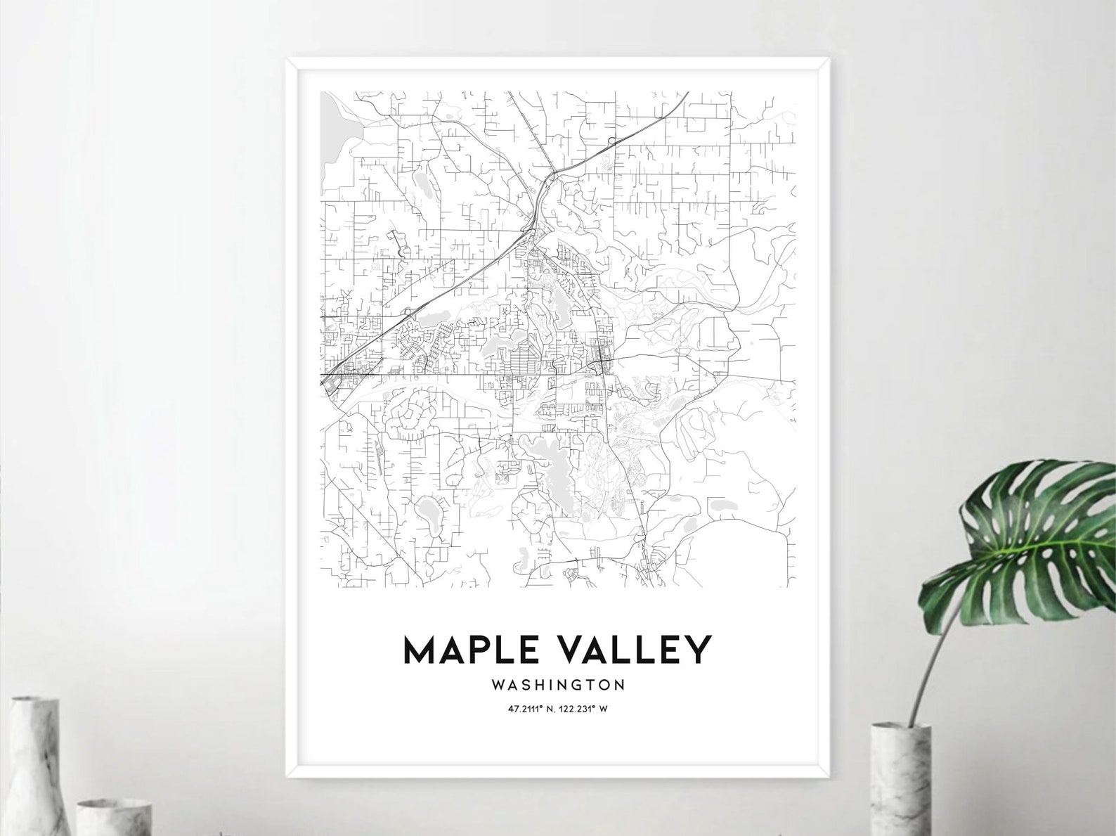Maple Valley Map Print, Maple Valley Map Poster Wall Art, Wa City Map ...