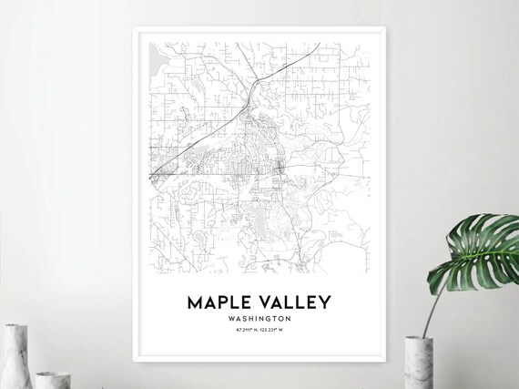 Maple Valley Map Print Maple Valley Map Poster Wall Art Wa | Etsy