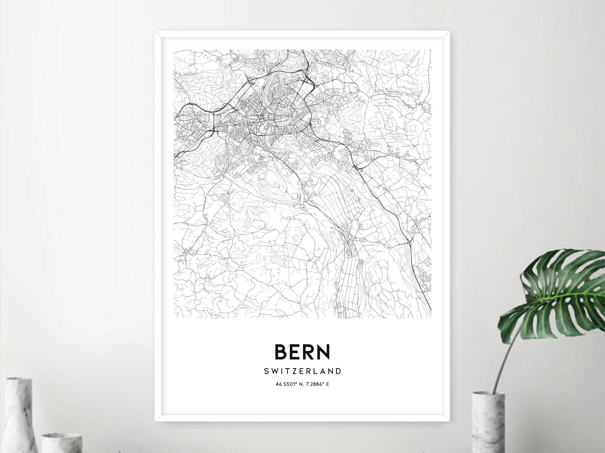 Bern Map Print, Bern Map Poster Wall Art, Bern City Map, Bern Print ...