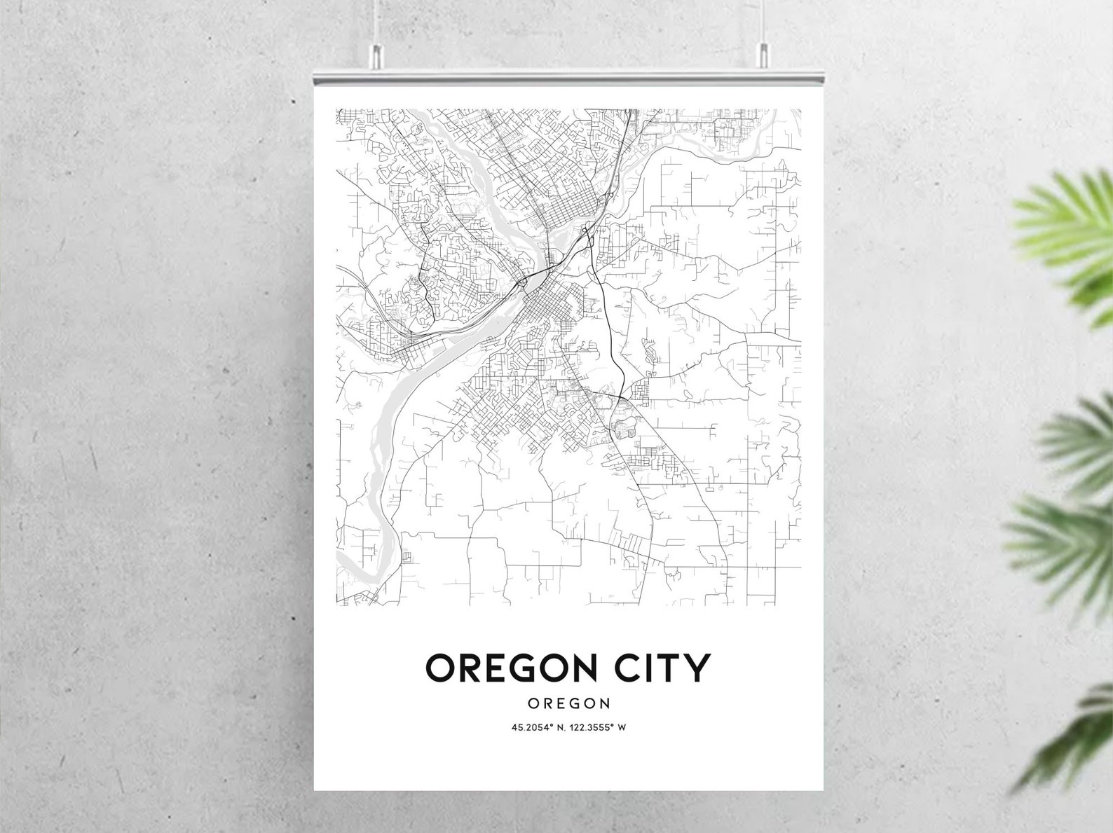 Oregon City Map Print Oregon City Map Poster Wall Art Or | Etsy