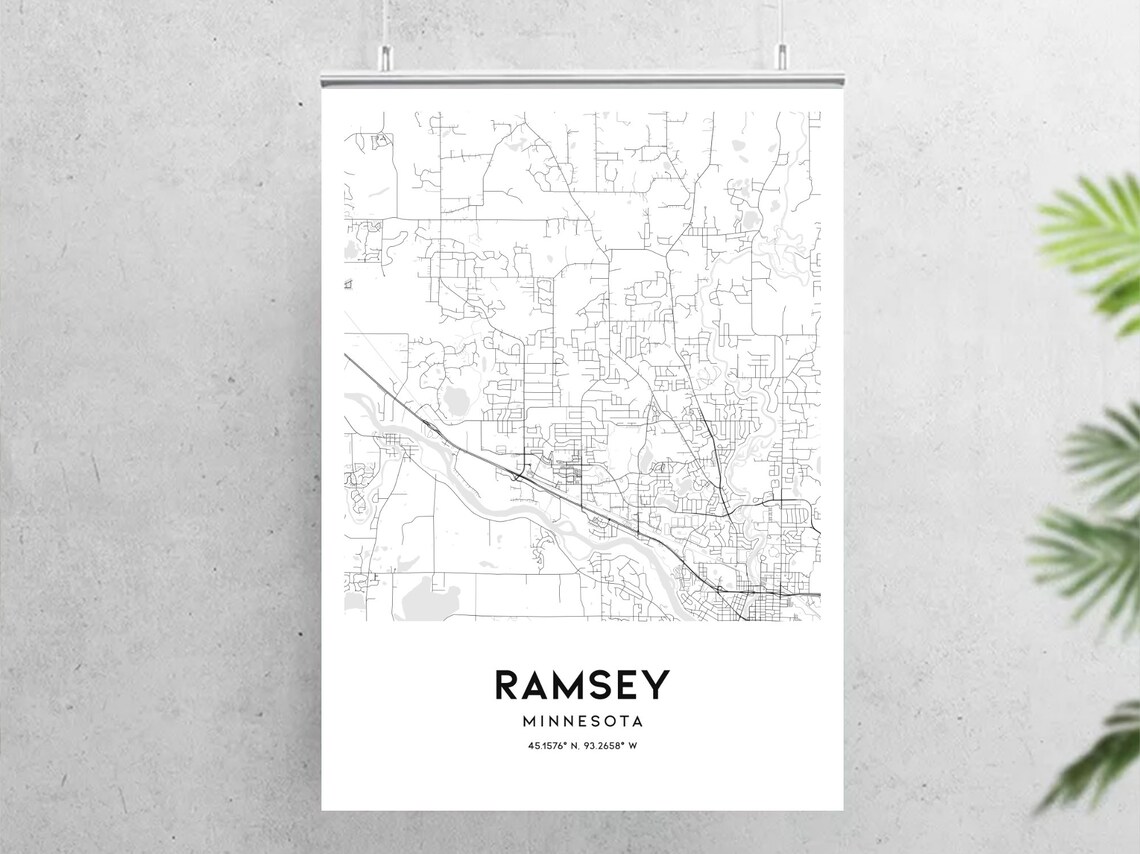 Ramsey Map Print Ramsey Map Poster Wall Art Mn City Map | Etsy