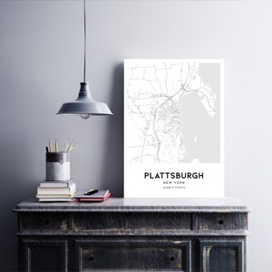 Plattsburgh Map Print, Plattsburgh Map Poster Wall Art, Ny City Map ...