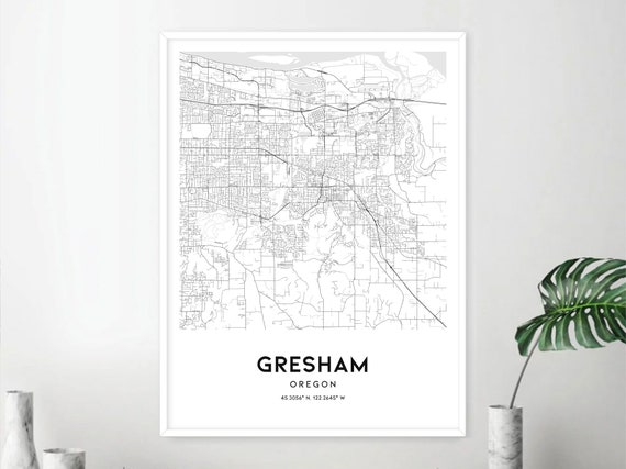 Gresham Map Print Gresham Map Poster Wall Art or City Map | Etsy