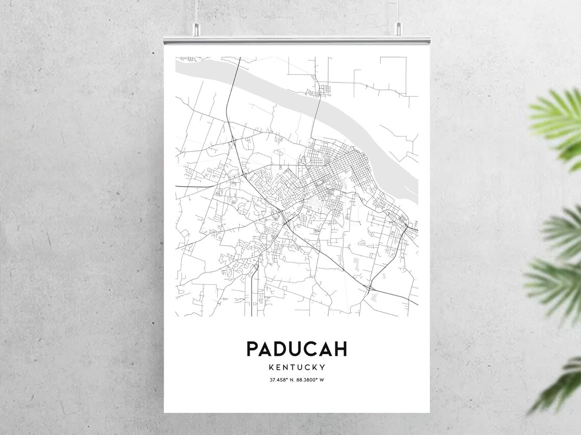 Paducah Map Print Paducah Map Poster Wall Art Ky City Map | Etsy