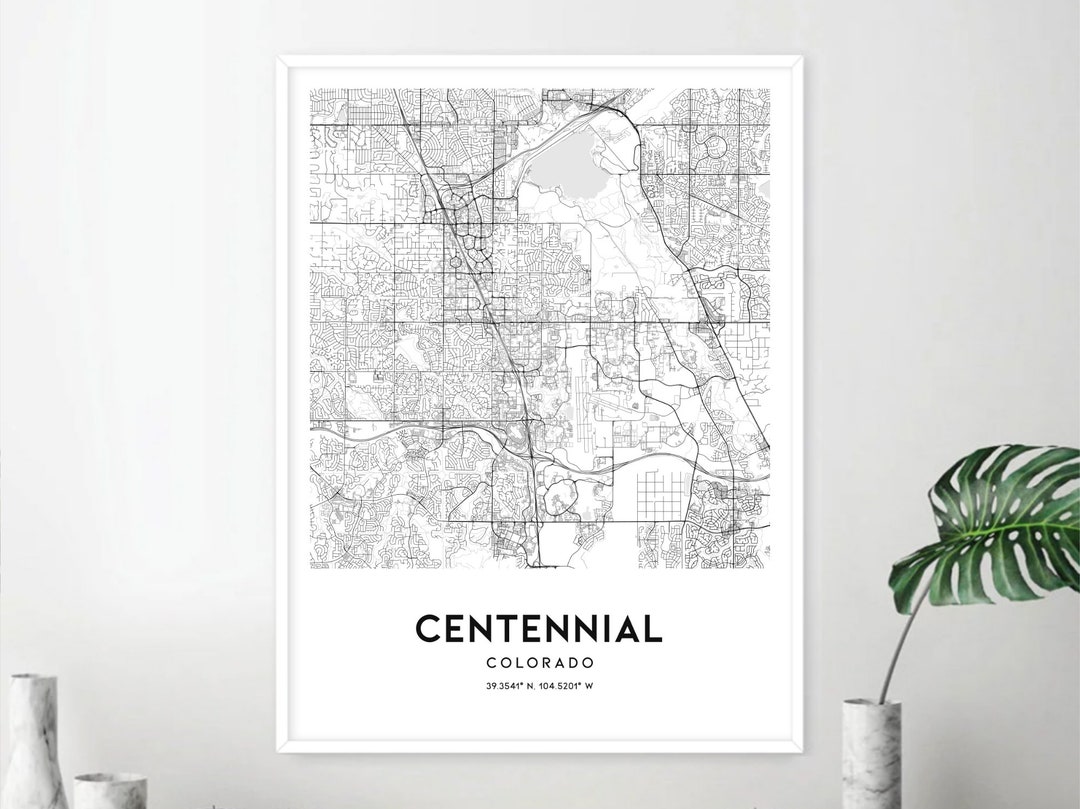Centennial Map Print, Centennial Map Poster Wall Art, Co City Map ...