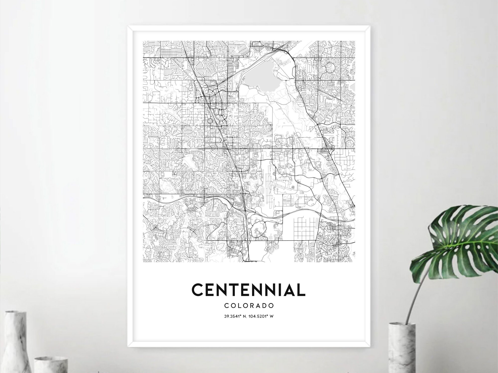 Centennial Map Print, Centennial Map Poster Wall Art, Co City Map ...