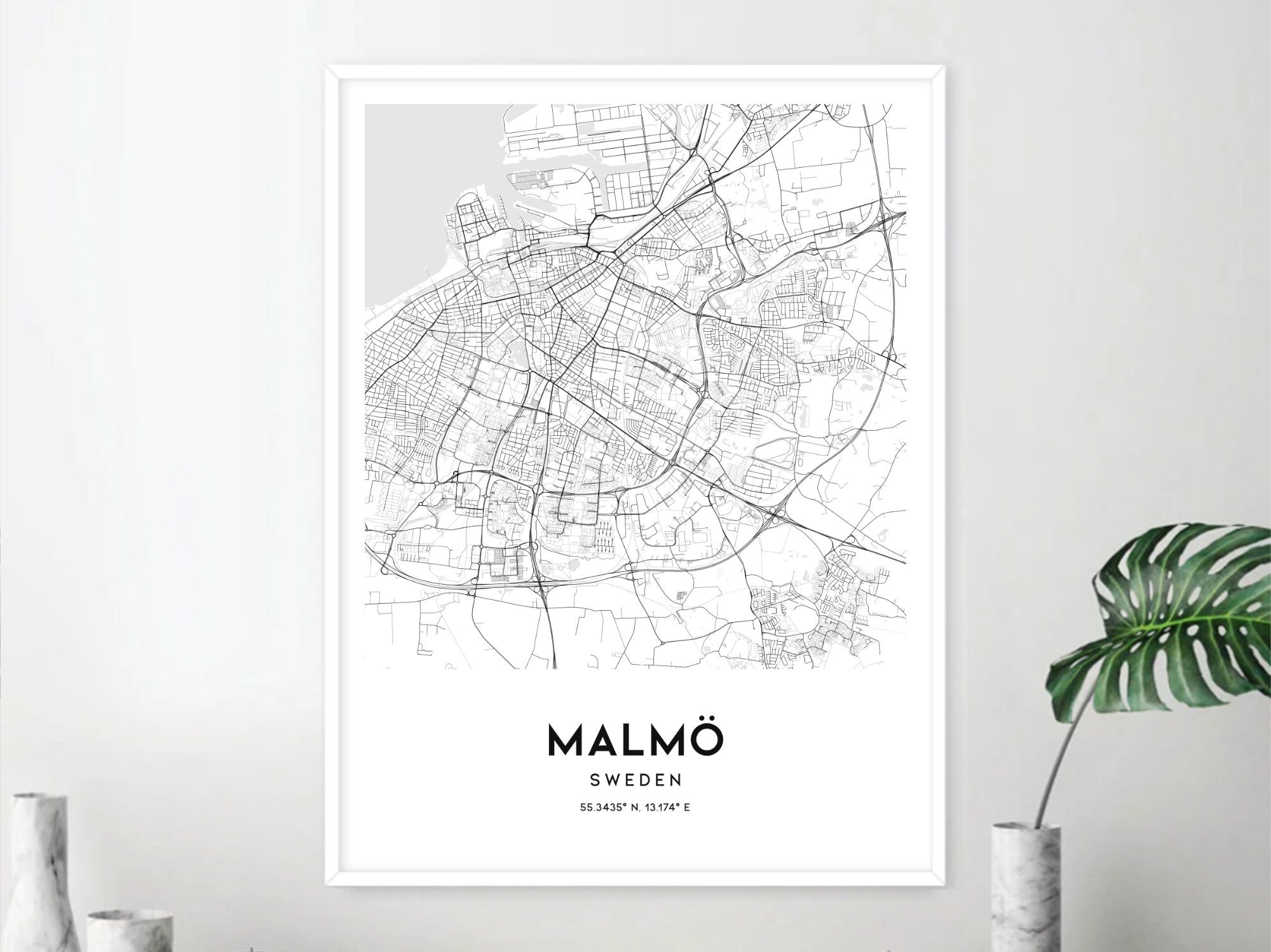 Malmö Map Print Malmö Map Poster Wall Art Malmö City Map - Etsy