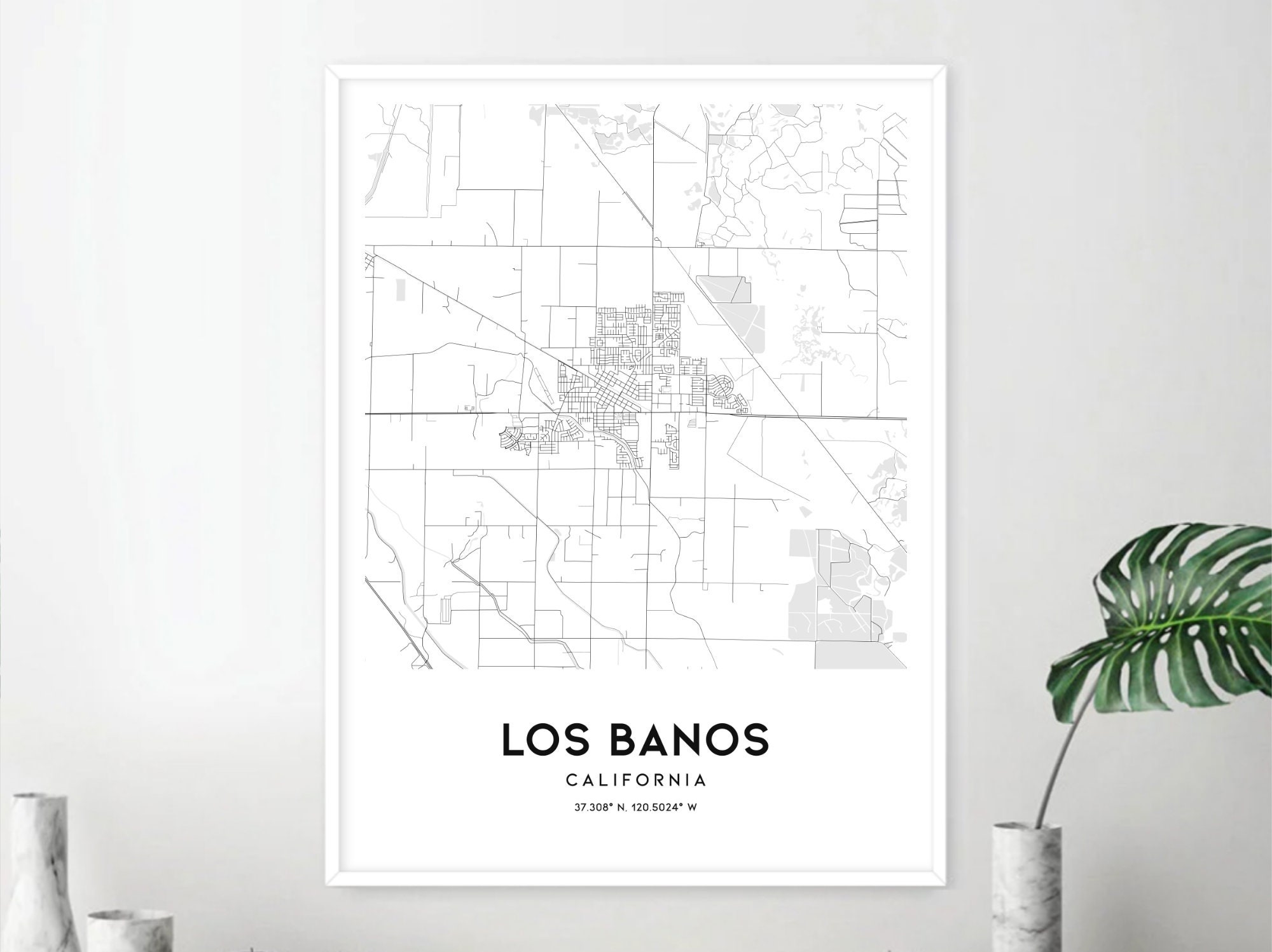 Los Banos Map Print, Los Banos Map Poster Wall Art, Ca City Map ...