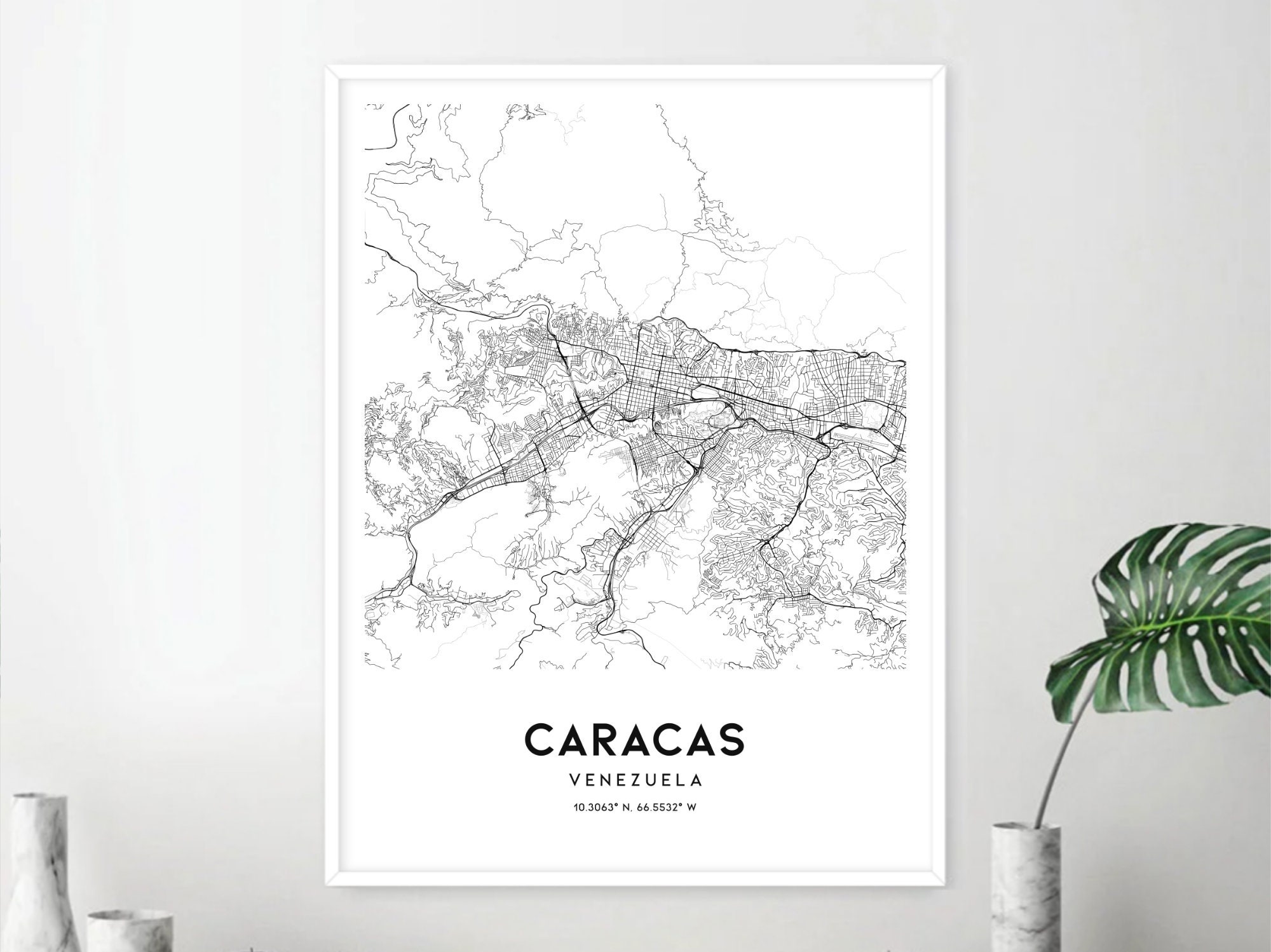 Caracas Map Print Caracas Map Poster Wall Art Caracas City - Etsy