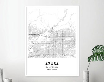 Azusa City Map - Etsy