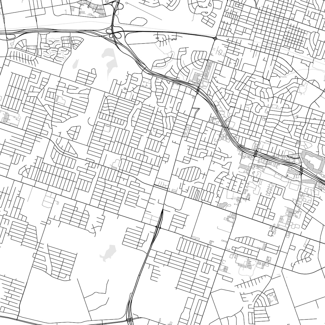 Killeen Map Print, Killeen Map Poster Wall Art, Tx City Map, Texas ...