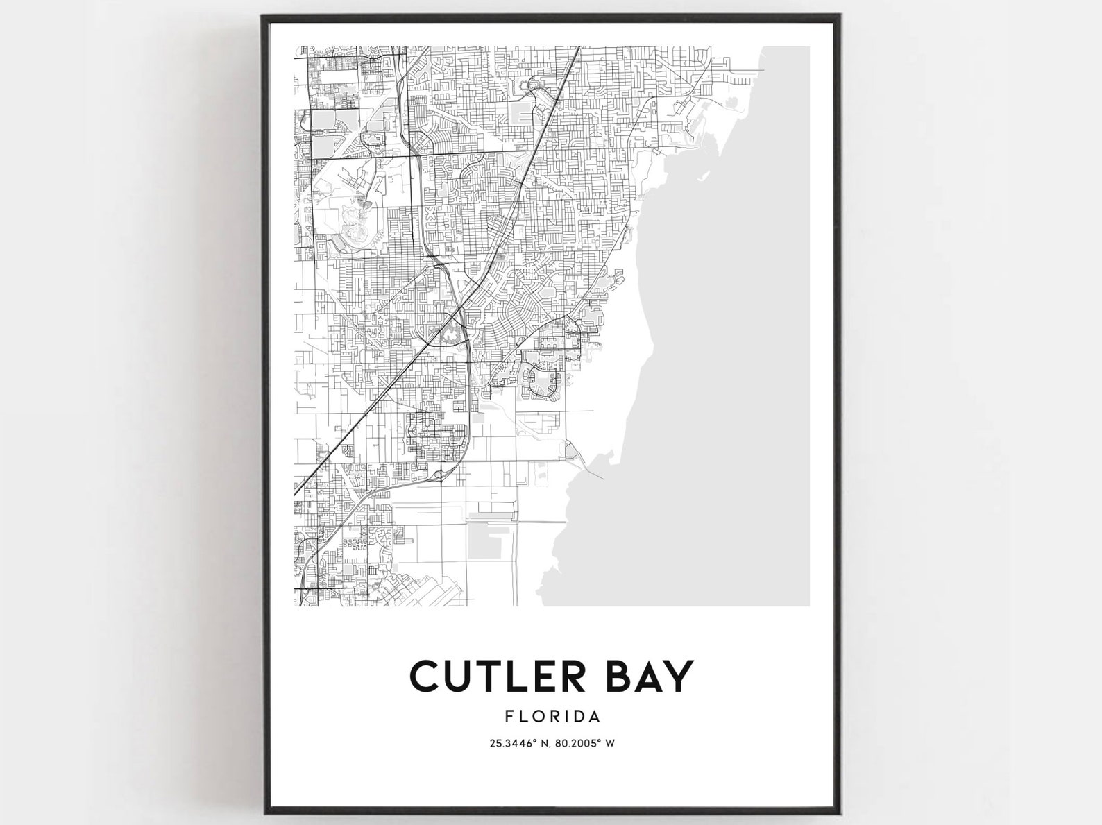 Cutler Bay Map Print Cutler Bay Map Poster Wall Art Fl City | Etsy